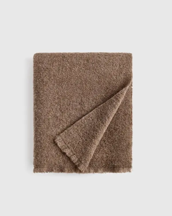 Quince Alpaca Boucle Throw - Cocoa