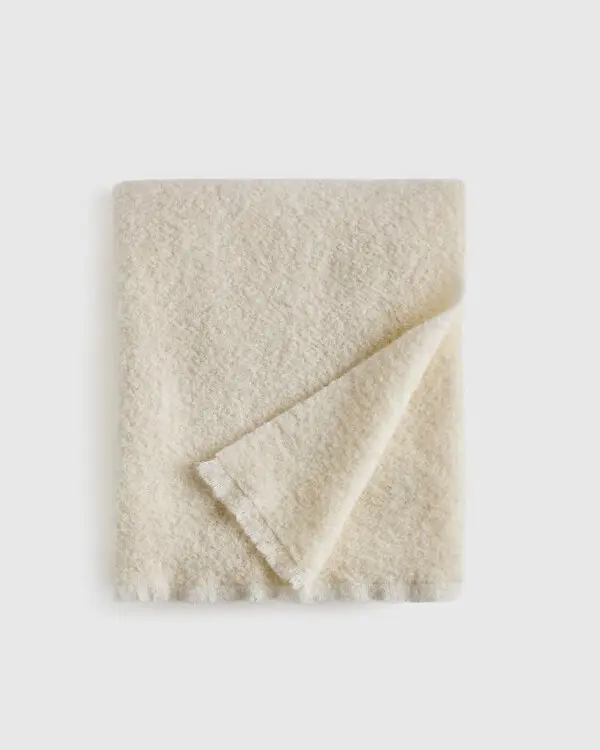 Quince Alpaca Boucle Throw - Ivory