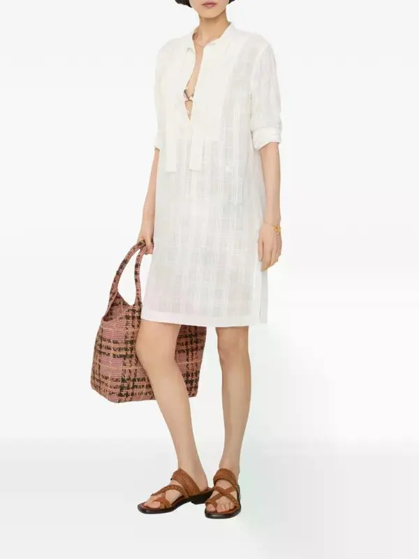 Burberry Check Cotton Voile Shirt Dress - Neutrals