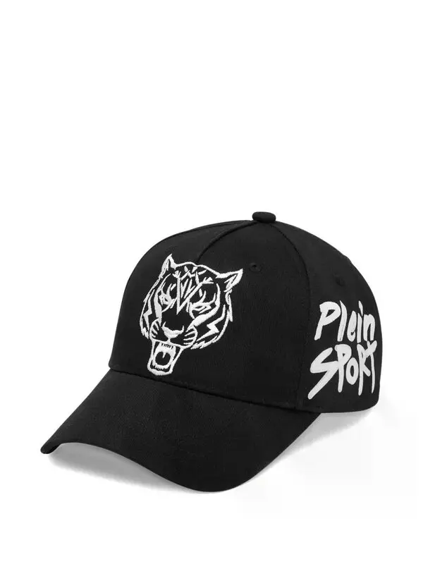 PLEIN SPORT Tiger Embroidered Baseball Cap - Black