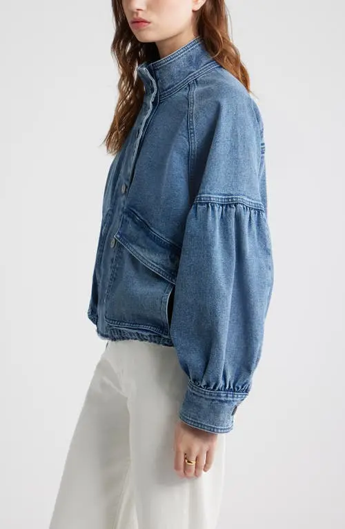 Treasure & Bond Blouson Sleeve Denim Jacket