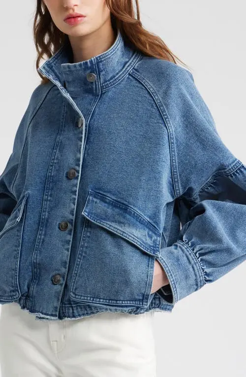 Treasure & Bond Blouson Sleeve Denim Jacket