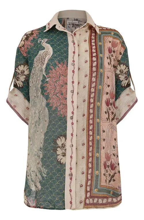 Agua Bendita Chrissy Plume Cover-up Shirt