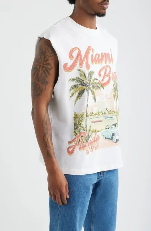 ID SUPPLY CO Miami Beach Graphic Cotton Muscle Tank