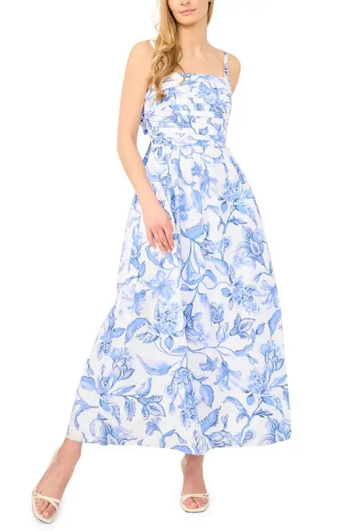 Halogen Pleated Back Cutout Cotton Maxi Sundress