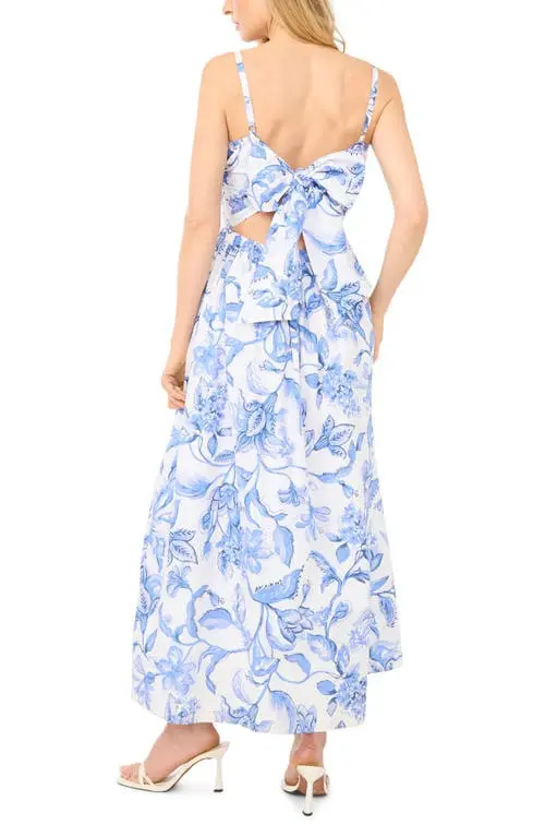 Halogen Pleated Back Cutout Cotton Maxi Sundress