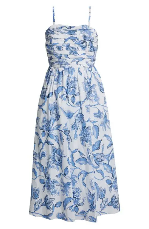 Halogen Pleated Back Cutout Cotton Maxi Sundress
