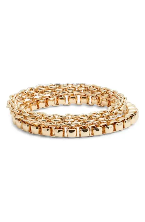 Nordstrom Set Of 2 Mixed Chain Bracelets - Gold