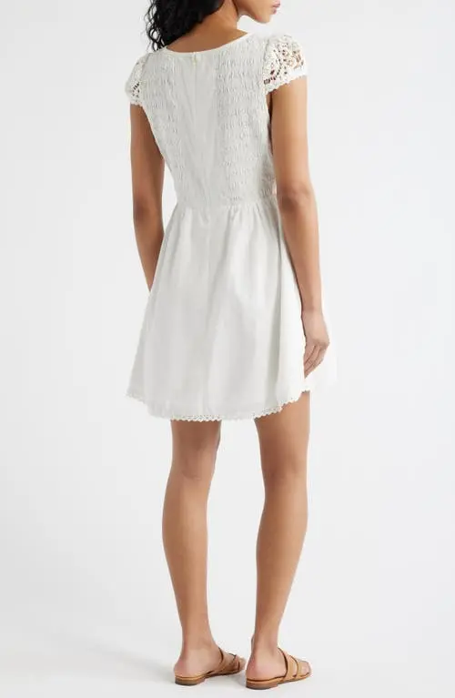 CLEOBELLA Cutwork Detail Cotton Minidress