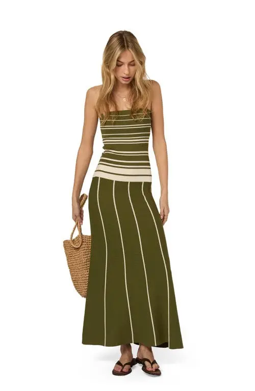NOBODY'S CHILD Stripe Bandeau Maxi Dress
