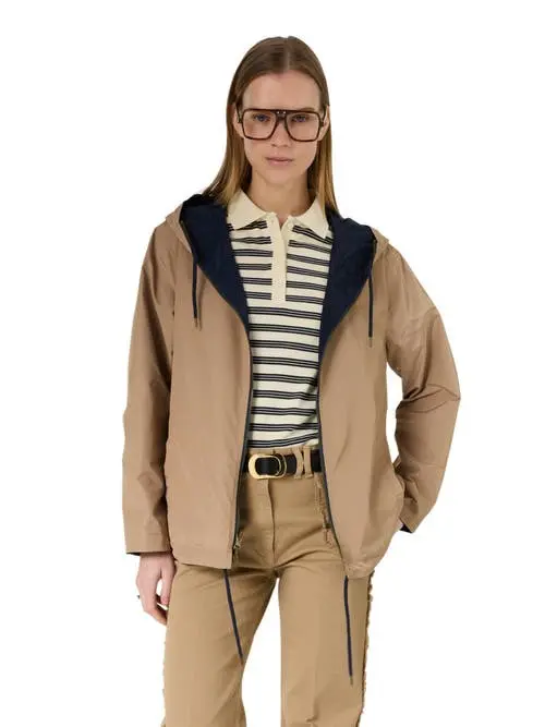 Gerard Darel Jordane Reversible Short Parka - Navy Blue
