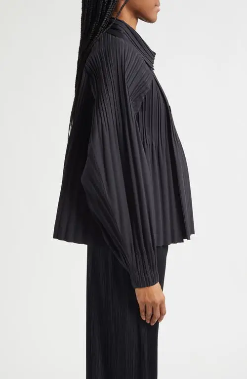 Issey Miyake Pleated Double-breasted Jacket