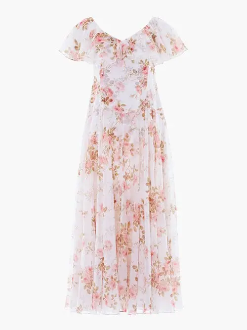 NEEDLE & THREAD Summer's Rose Georgette Ankle Gown