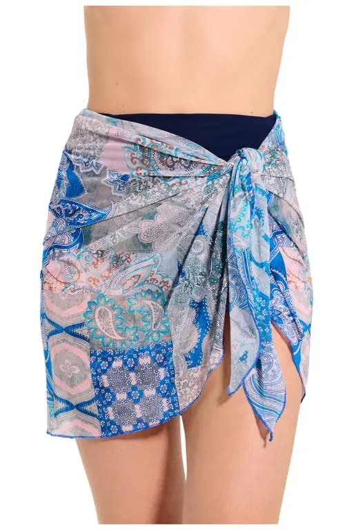 GOTTEX Mesh Sarong Wrap Skirt - Blue-multi