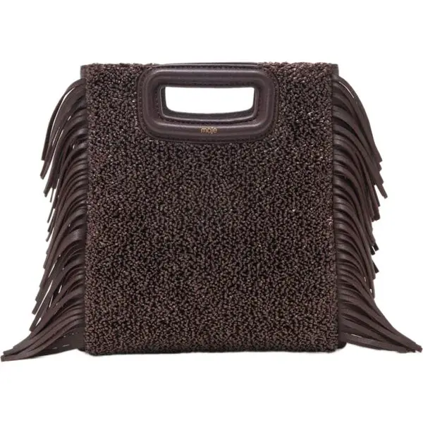 Maje M Bag With Fringe - Dark Brown