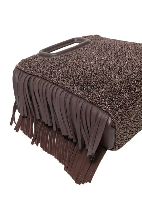 Maje M Bag With Fringe - Dark Brown