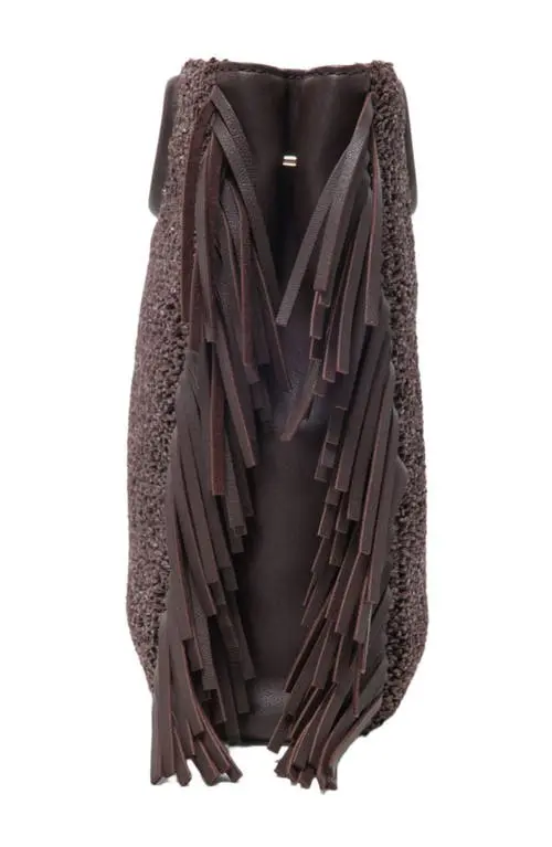 Maje M Bag With Fringe - Dark Brown