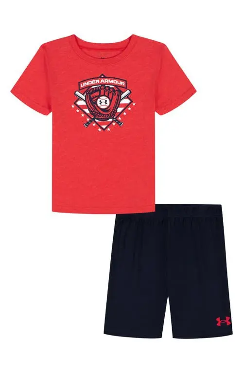 Under Armour Ua Baseball T-shirt & Shorts Set - Red