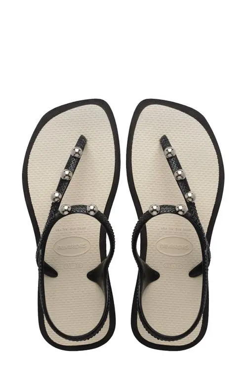 Havaianas Flash Fusion Sandal - Black/beige Straw