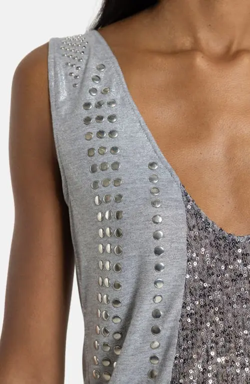 JADED LONDON Studded Sequin Tank