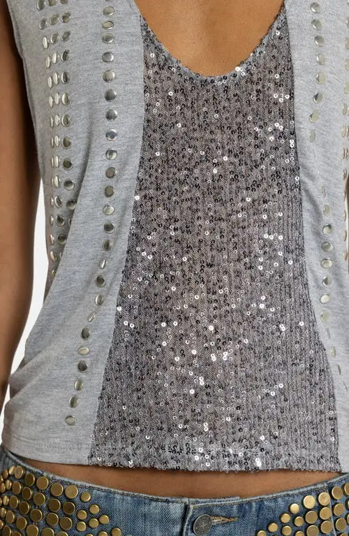 JADED LONDON Studded Sequin Tank