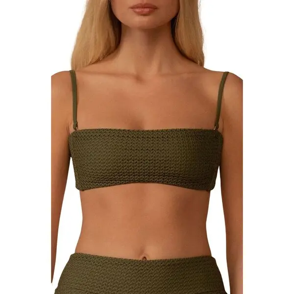 MONTCE Crochet-inspired Bikini Top - Olive Crochet