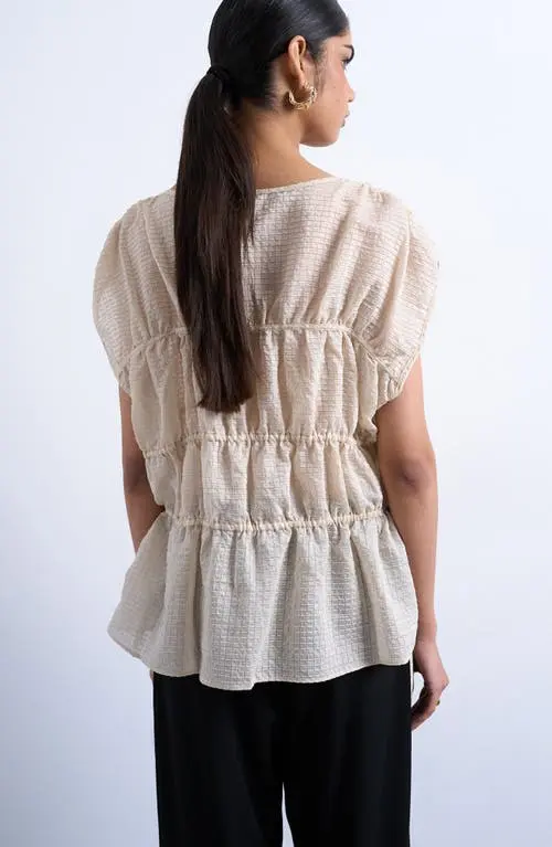 Topshop Channeled Cap-sleeve Top