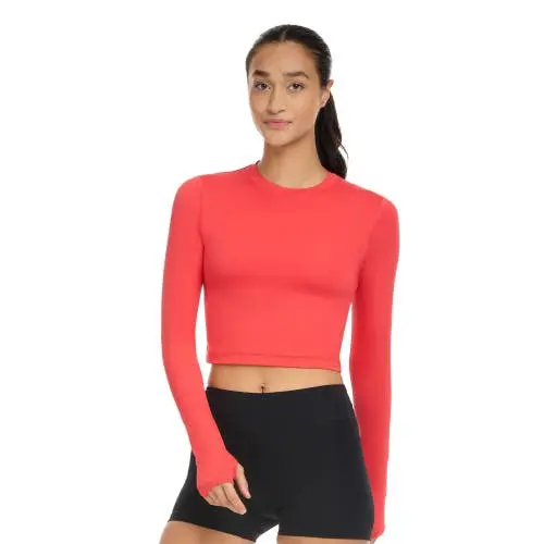 BLOQUV Upf 50+ Crop Top - Lava Red