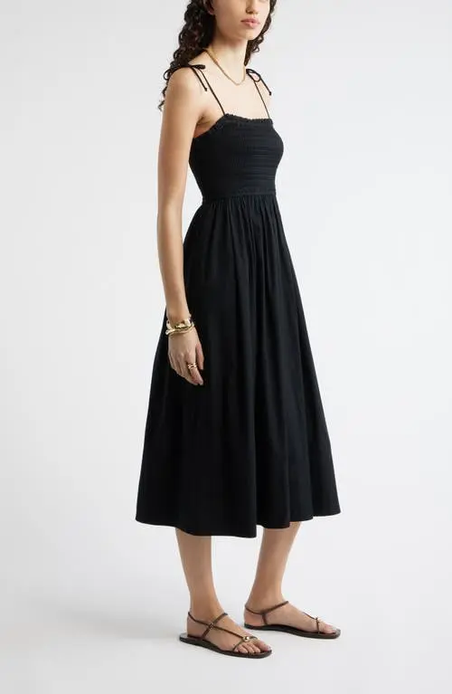 Nordstrom Smocked Stretch Cotton Midi Sundress