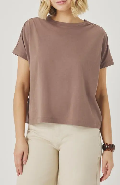 Splendid Rebecca Shirred-sleeve T-shirt - Wicker Brown