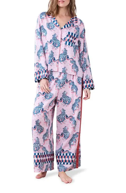 PRINTFRESH Rittenhouse Satin Pajamas - Blush/bashful