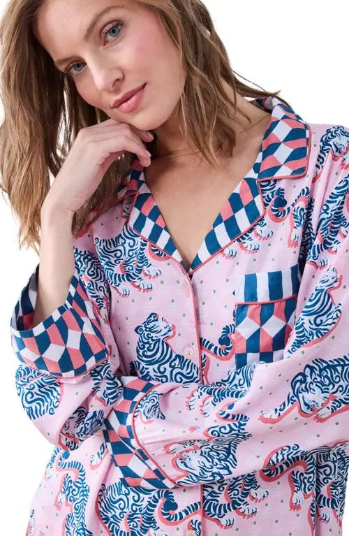 PRINTFRESH Rittenhouse Satin Pajamas - Blush/bashful