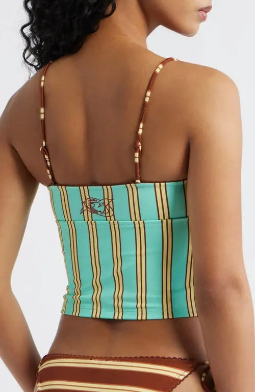 DAMSON MADDER Trudi Stripe Crop Tankini Top