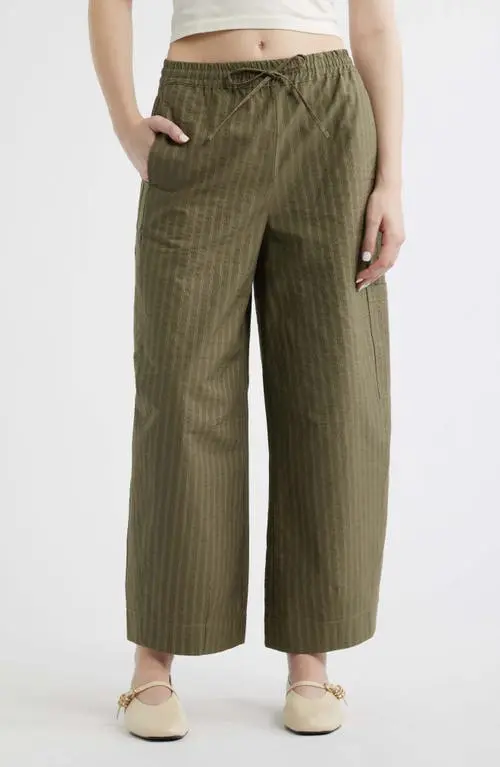 DAMSON MADDER Felix Ticking Stripe Organic Cotton Drawstring Pants