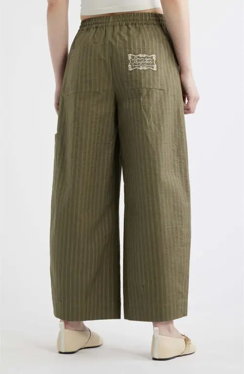 DAMSON MADDER Felix Ticking Stripe Organic Cotton Drawstring Pants
