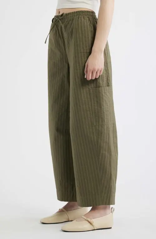 DAMSON MADDER Felix Ticking Stripe Organic Cotton Drawstring Pants