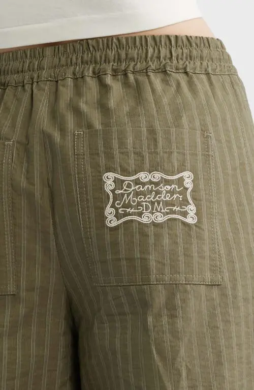 DAMSON MADDER Felix Ticking Stripe Organic Cotton Drawstring Pants