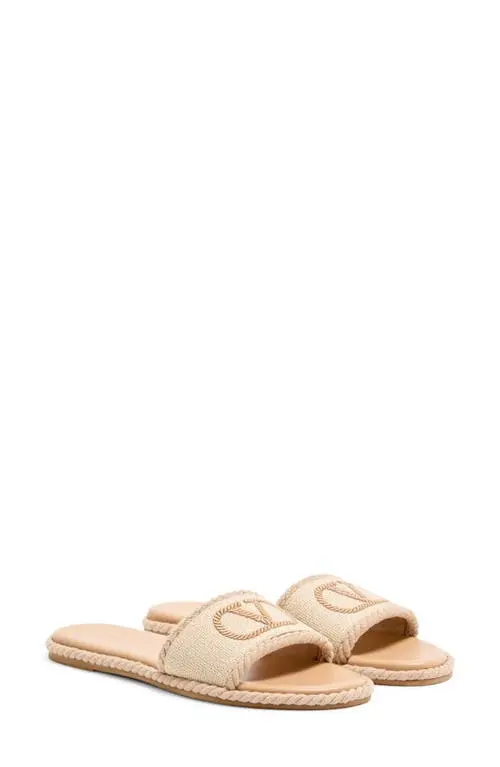 Valentino Garavani Vlogo Torchon Espadrille Slide Sandal