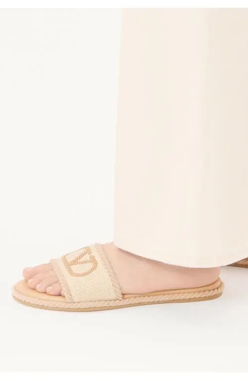 Valentino Garavani Vlogo Torchon Espadrille Slide Sandal