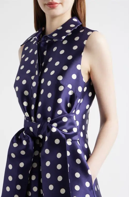Julia Jordan Dot Sleeveless Gown - Navy Multi