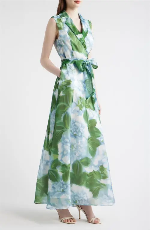 Julia Jordan Tie Waist Sleeveless Gown