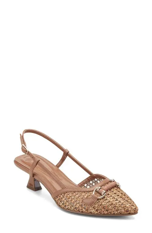 Easy Spirit Pointed Toe Slingback Pumps - Medium Brown