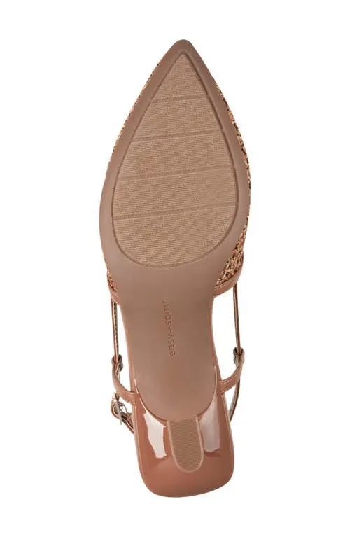 Easy Spirit Pointed Toe Slingback Pumps - Medium Brown