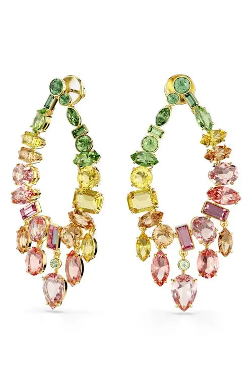 SWAROVSKI Gema Crystal Hoop Earrings - Gold/multi