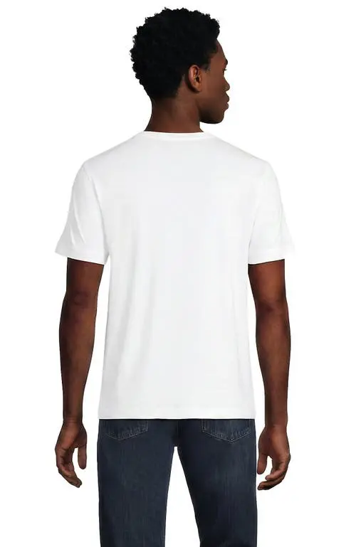 LANDS' END Short Sleeve Cotton Supima Tee With Pocket - White
