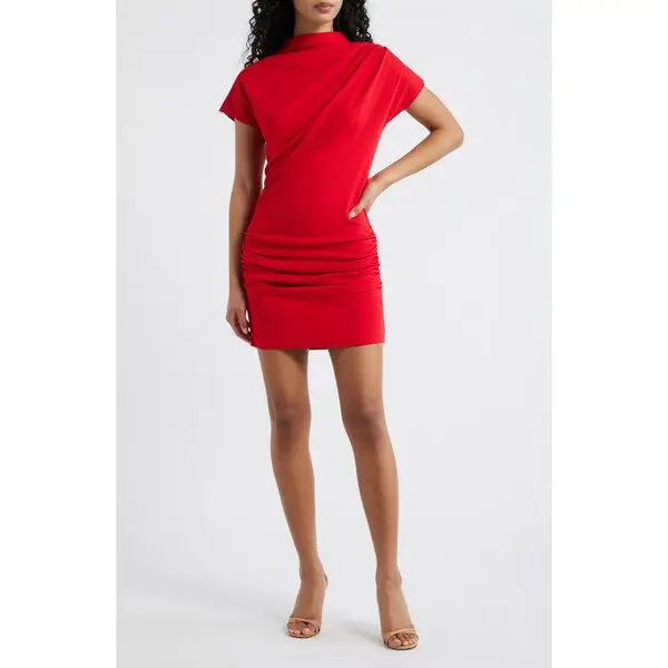 Line & Dot Archer Pleated Mini Dress - Red