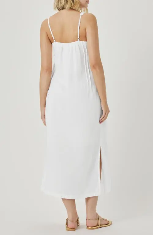 Splendid Stella Pintuck Detail Linen Dress - White