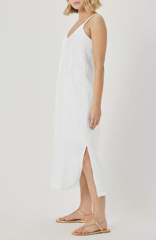 Splendid Stella Pintuck Detail Linen Dress - White