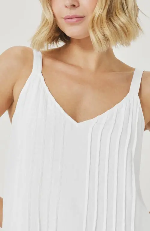 Splendid Stella Pintuck Detail Linen Dress - White
