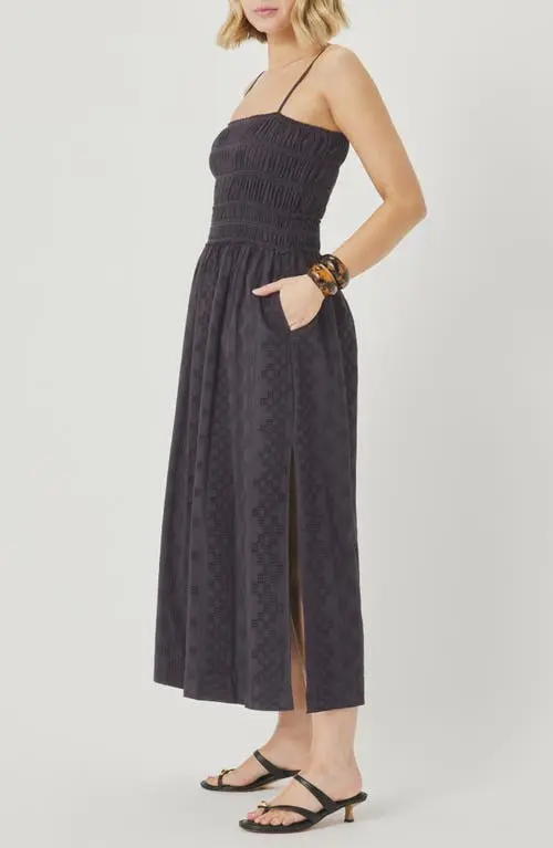 Splendid Kenzie Eyelet Sleeveless Maxi Dress - Lead Grey